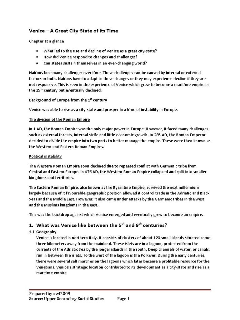 Rise and Fall of Venice: A City-State's Journey | PDF | Republic Of ...