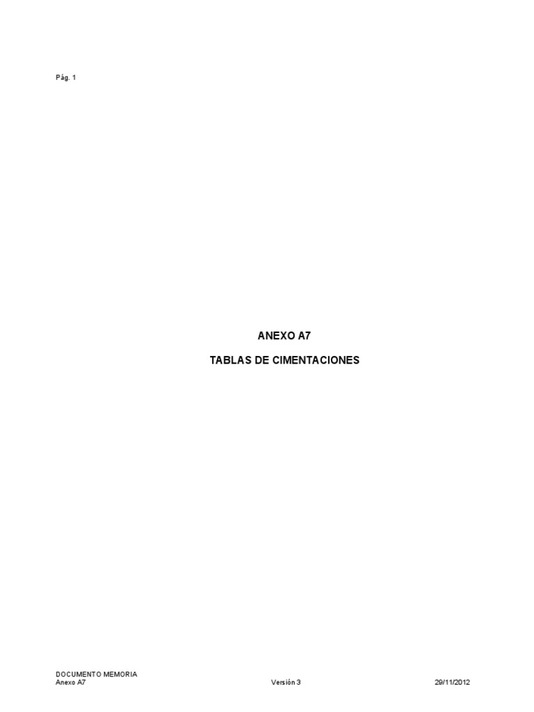 Anexo A7 Tablas de Cimentaciones - MT - LAMTD - VDF | PDF | Diseño ambiental | Diseño