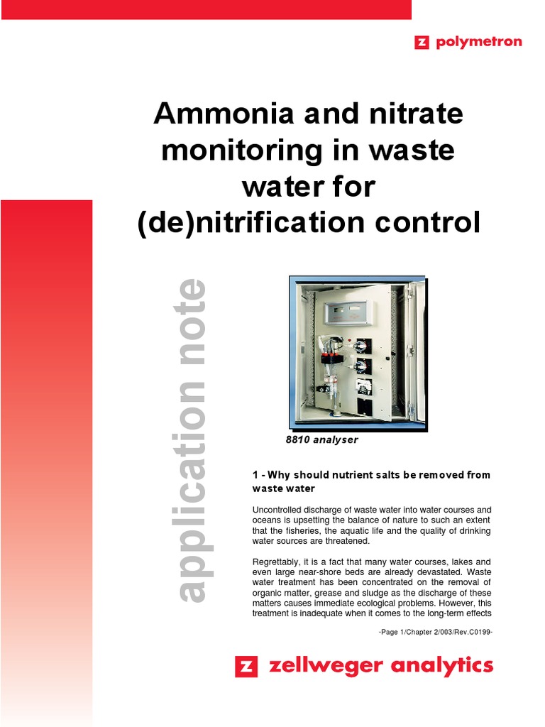 Polymetron 8810 Analyser Ammonia and Nitrate Monitoring | PDF | Nitrate ...
