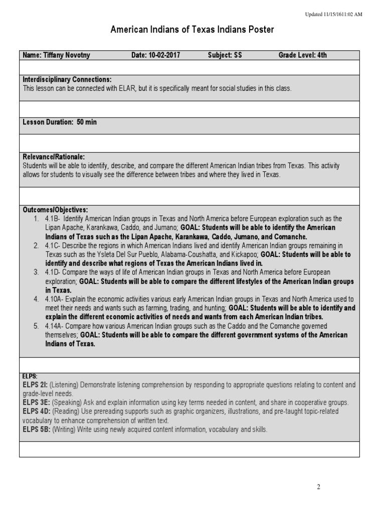 Texas Indians Poster Doc 1 | PDF | Native Americans In The United ...