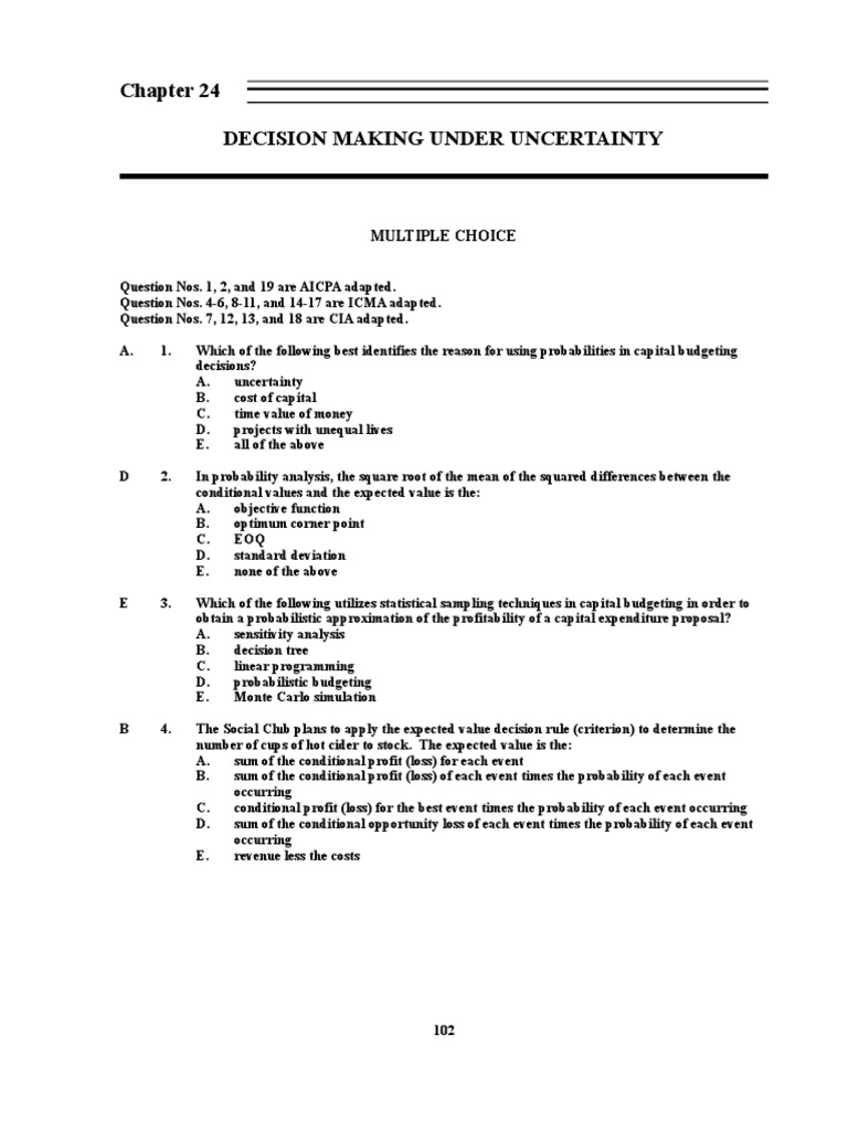 Calculating Expected Value and Profit Under Uncertainty | PDF | Net Present Value | Standard ...