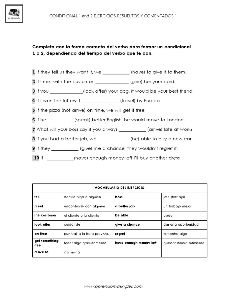 Conditional 1 and 2 Ejercicios Resueltos y Comentados 1
