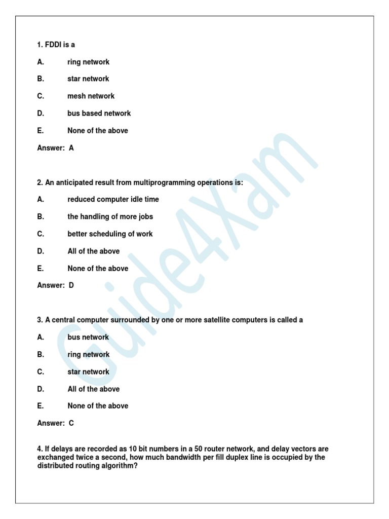 Data Communication Networking Mcqs For Ibps It Specialist Officer