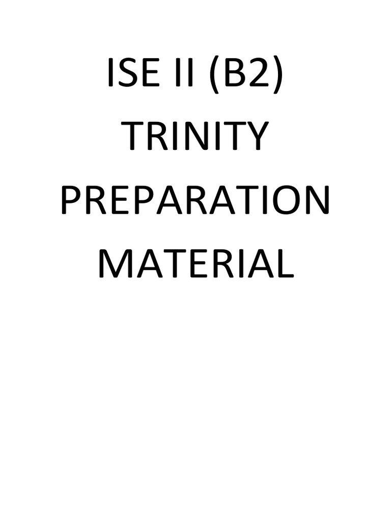 Ise Ii (B2) Trinity Preparation Material | PDF
