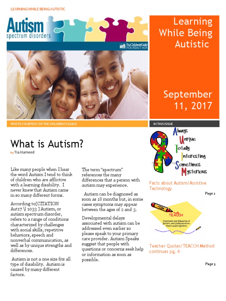 WK 2 Newsletter Final Copy 1 | PDF | Autism | Autism Spectrum