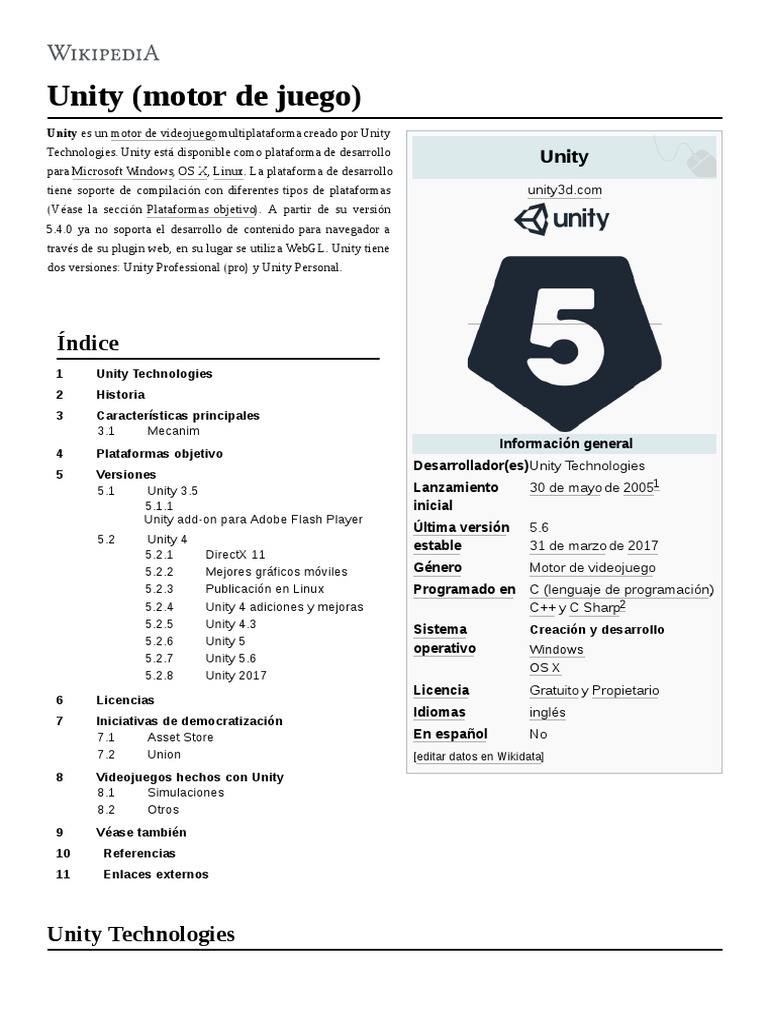 Unity (Motor de Juego) | PDF | Unidad (motor de juego) | Desarrollo de software