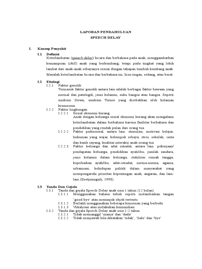 LP Speech Delay | PDF