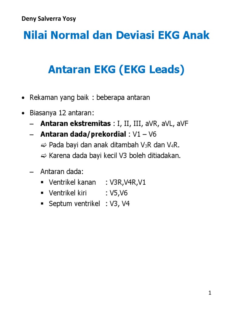 Nilai Normal Dan Deviasi EKG Anak Dan AGD | PDF