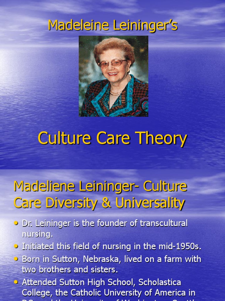 Madeleine Leininger's: Culture Care Theory | PDF | Emergence | Science