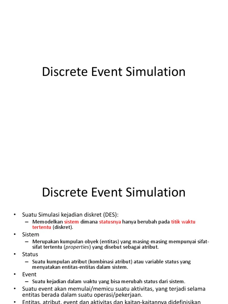 Karakteristik Discrete Event Simulation | PDF