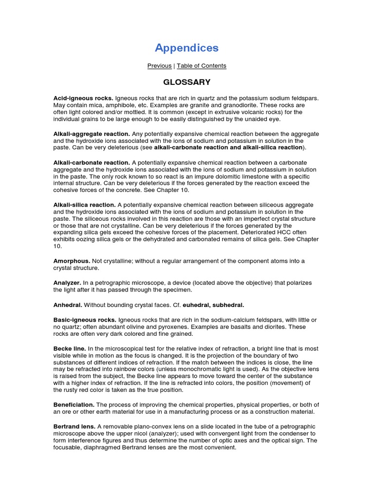 Appendices | Download Free PDF | Rock (Geology) | Minerals