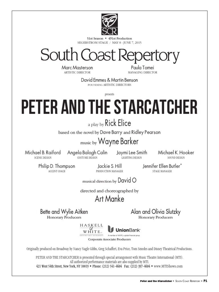 Peter and The Starcatcher: Rick Elice Wayne Barker | PDF | Peter Pan ...