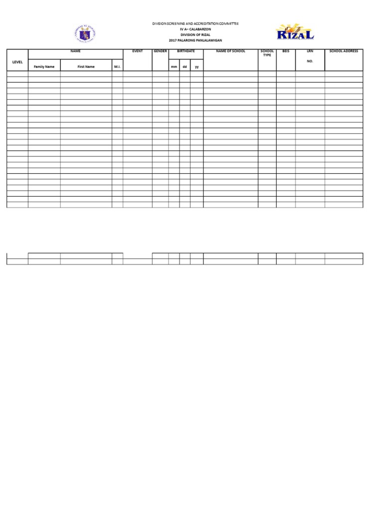Template Masterlist | PDF