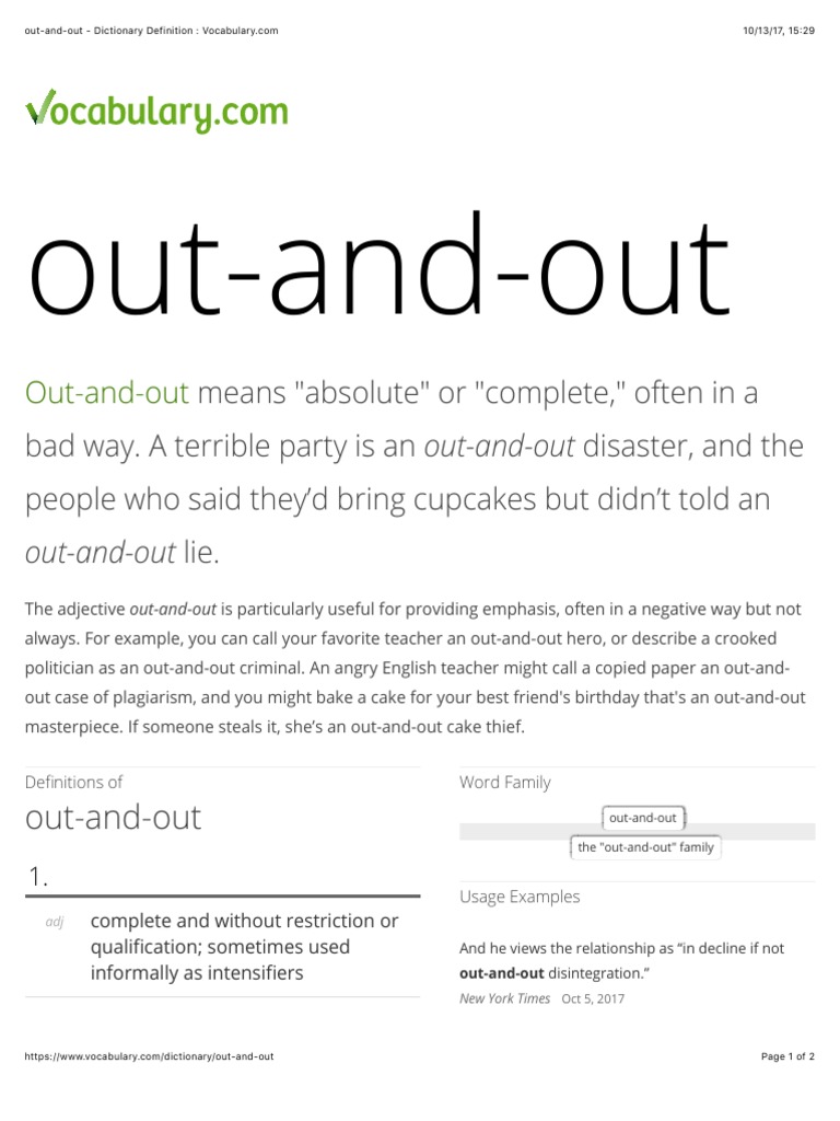 out-and-out | Grammar | Linguistics