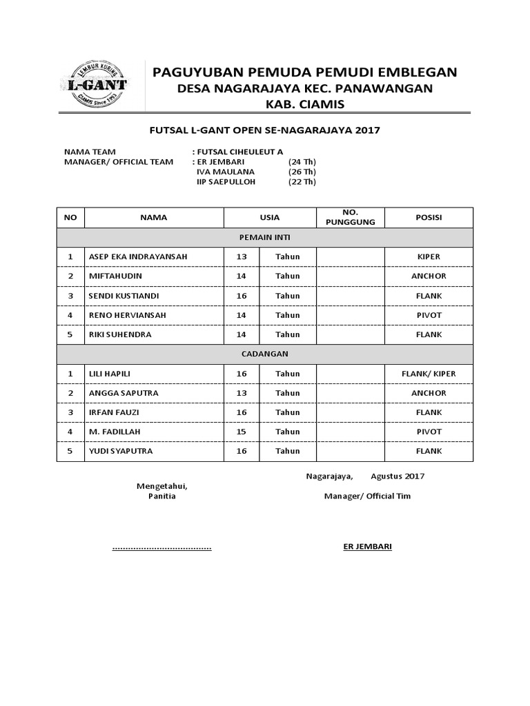 Line Up Futsal | PDF