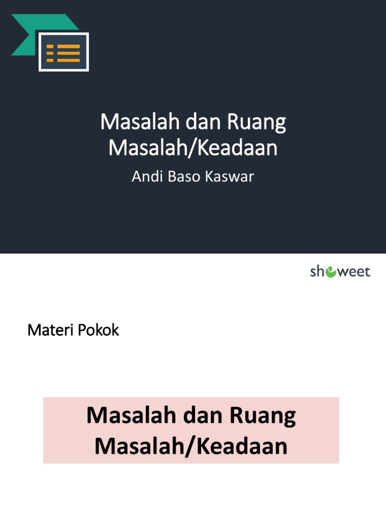 Pertemuan 3 - Kecerdasan Buatan - Masalah Dan Ruang Keadaan | PDF