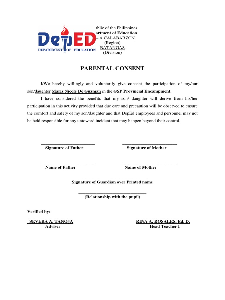 GSP Parent Consent | PDF | Social Institutions | Social Science