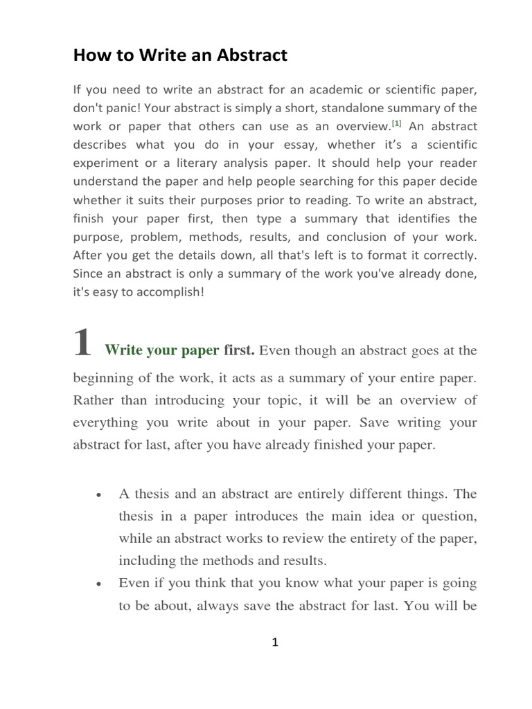 How To Write An Abstract | PDF | Abstract (Summary) | Epistemology