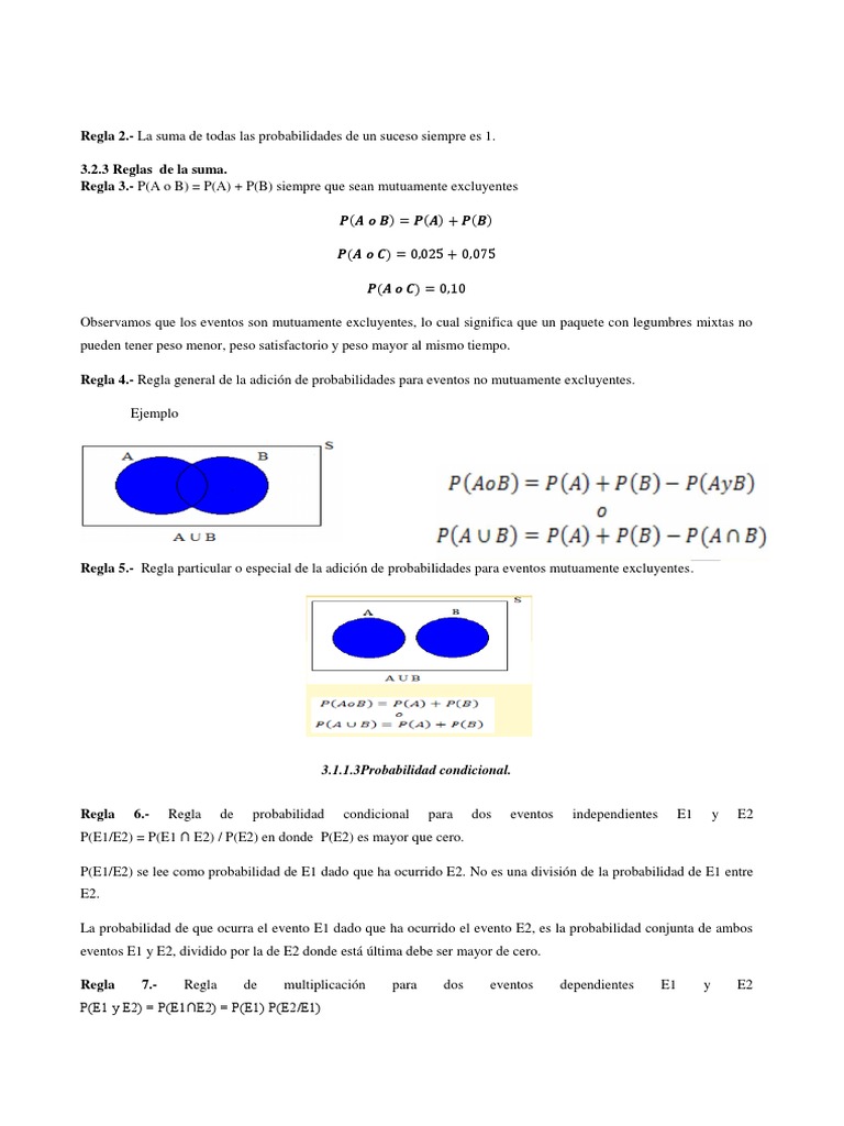 Reglas de La Probabilidad | PDF | Probabilidad | Matemáticas Aplicadas