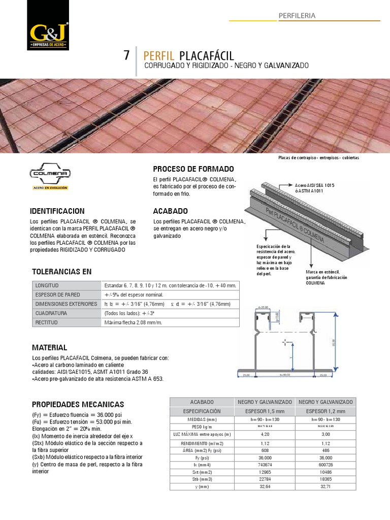 7 Perfil Placa Facil | Acero | Sólidos cristalinos