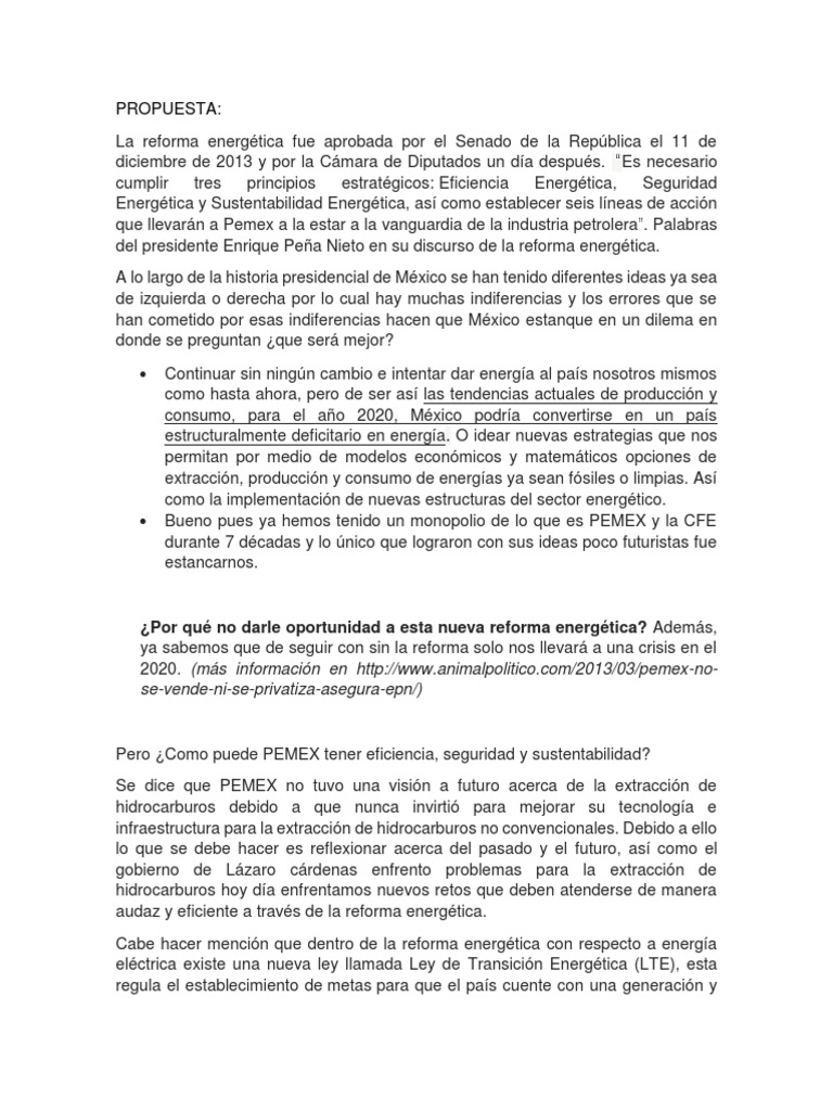 Reforma Energetica | PDF | México | Petróleo