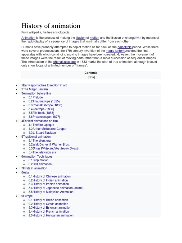 History of Animation | PDF | Animation | Computer Animation