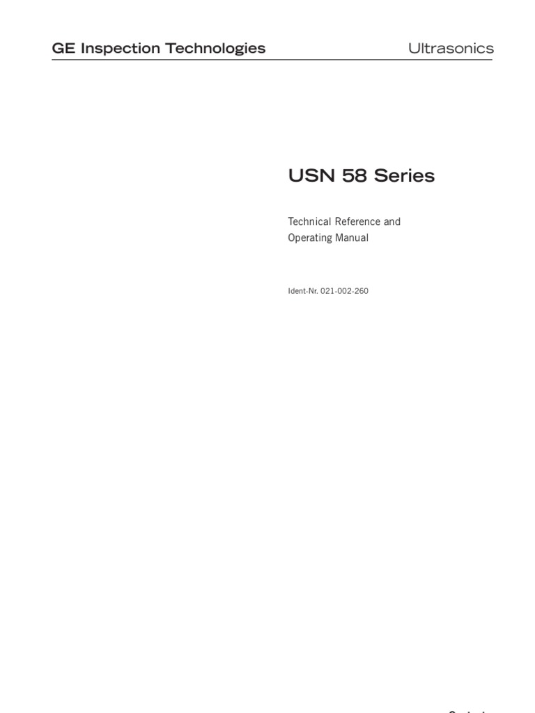 USN 58 Series: GE Inspection Technologies Ultrasonics | PDF | Digital ...