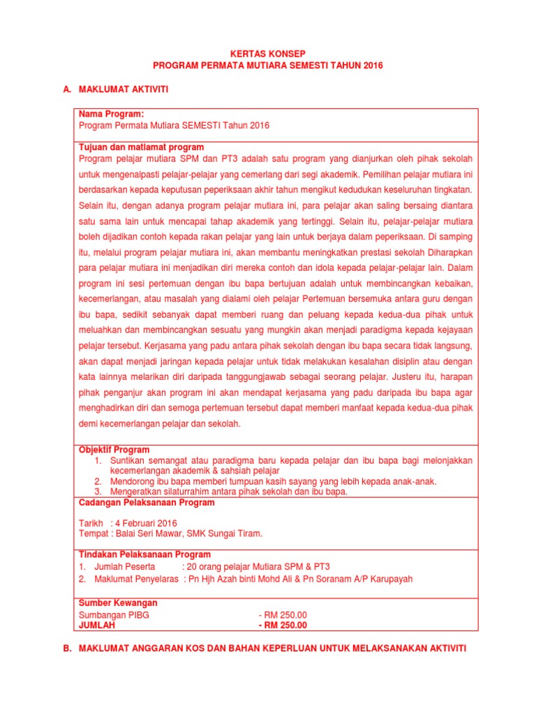 KERTAS KONSEP Pelajar Mutiara | PDF