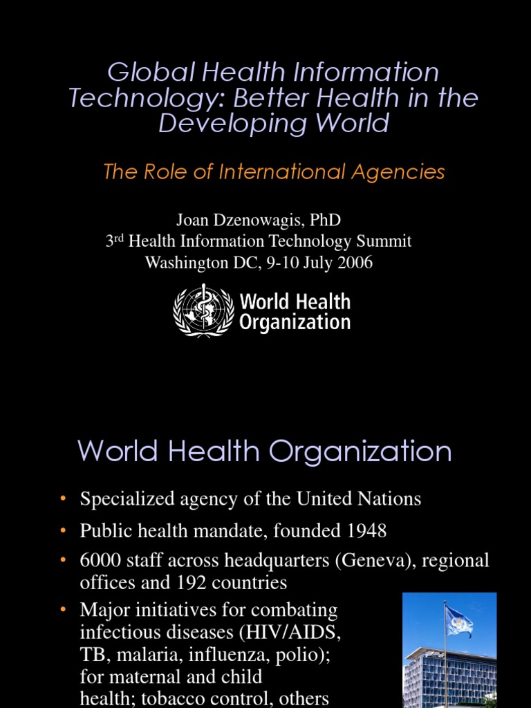 Global Health Information Technology: Better Health in The Developing ...
