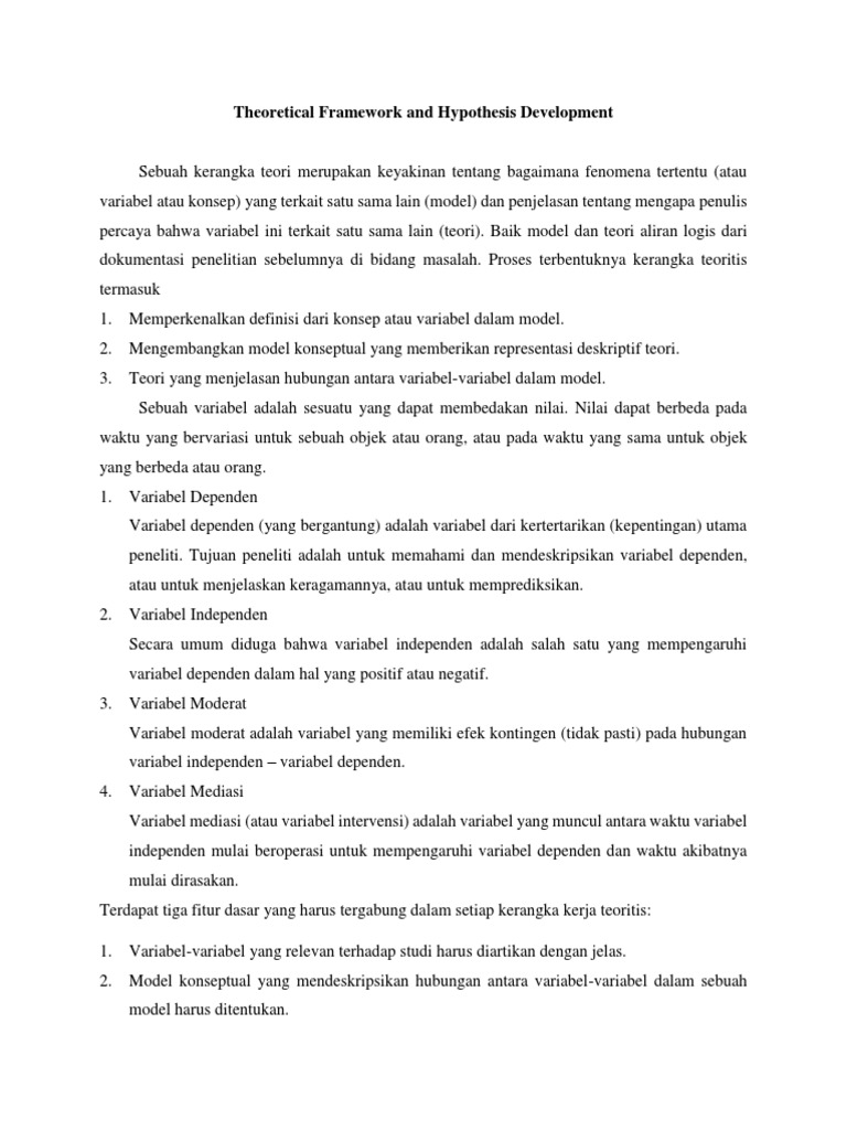 BAB 5 Theoretical Framework and Hypothesis Development | PDF