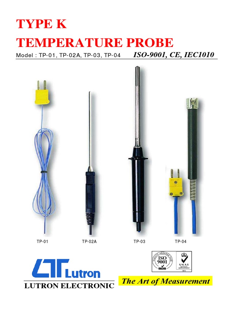 Specifications and Technical Details of Type K Temperature Probes ...