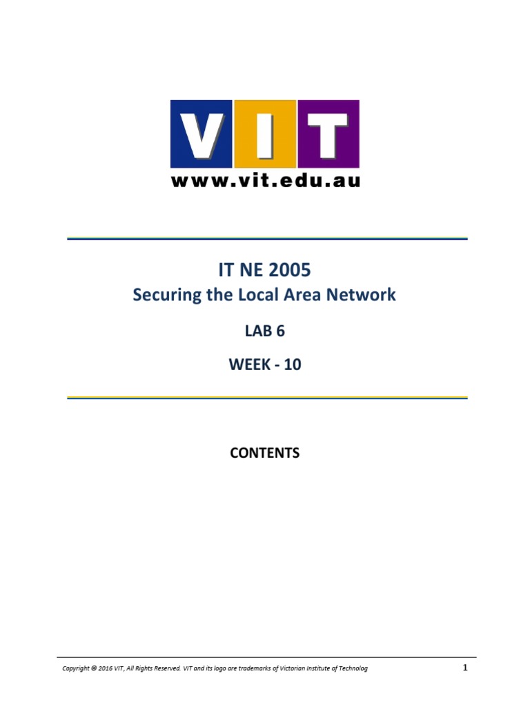 ITNE2005LAB6-SecuringLocalArea | PDF | Secure Shell | Network Switch
