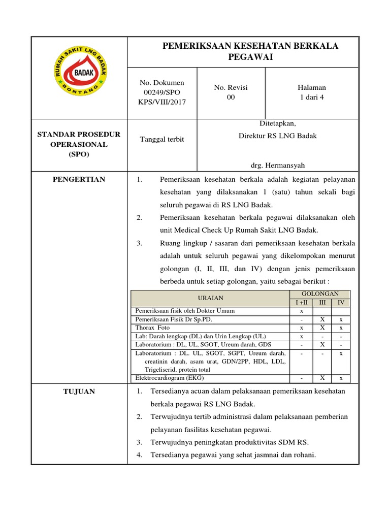 Pemeriksaan Berkala Karyawan | PDF | Sains & Matematika
