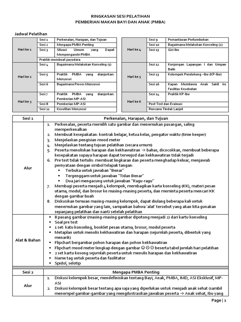Ringkasan Sesi Pelatihan PMBA | PDF | Kesehatan Holistik