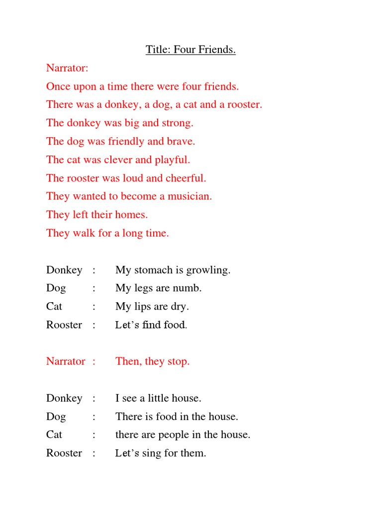 Bremen Town Musician-Script Play | PDF