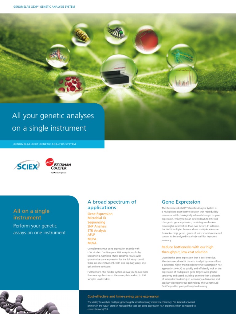 All Your Genetic Analyses On A Single Instrument: Genomelab Gexp ...