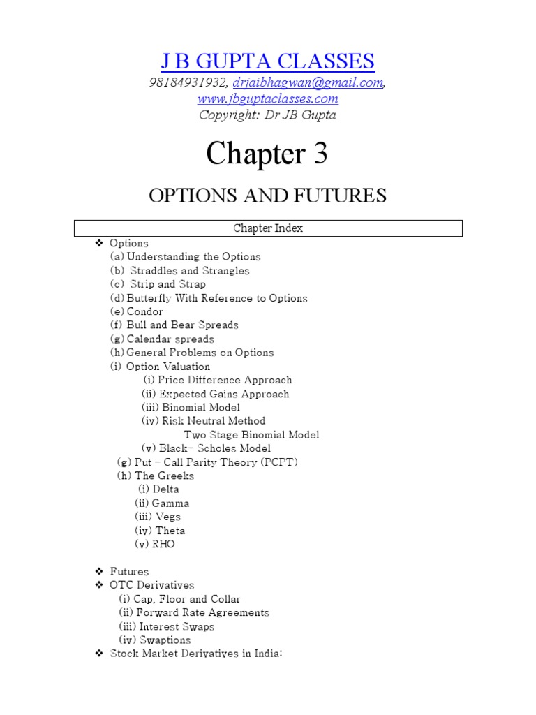 Chapter 3 - Options and Futures | PDF | Put Option | Option (Finance)