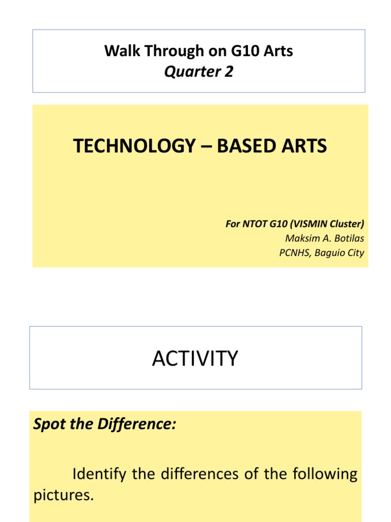 Grade 10 Technology-Based Arts Overview | PDF | Computer Graphics | Art ...