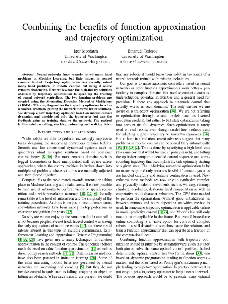 Combining The Benefits of Function Approximation and Trajectory ...