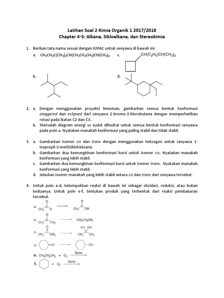 Latihan Kimia Organik Mahasiswa | PDF | Metode & Bahan Ajar