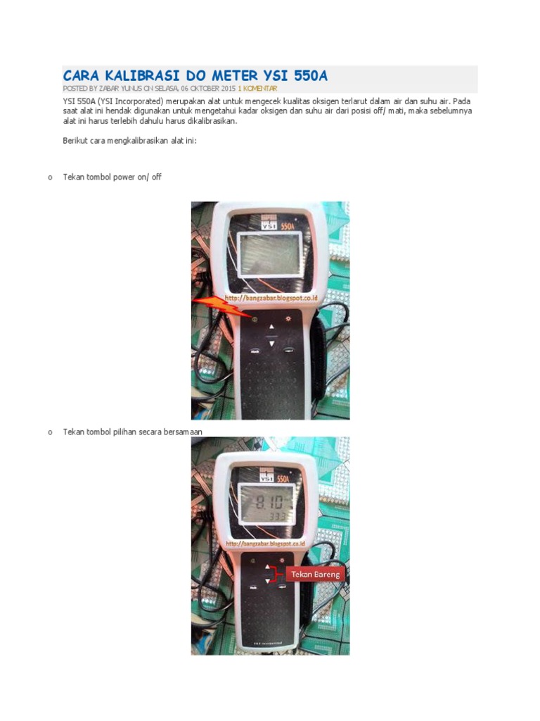 Cara Kalibrasi Do Meter Ysi 550a | PDF