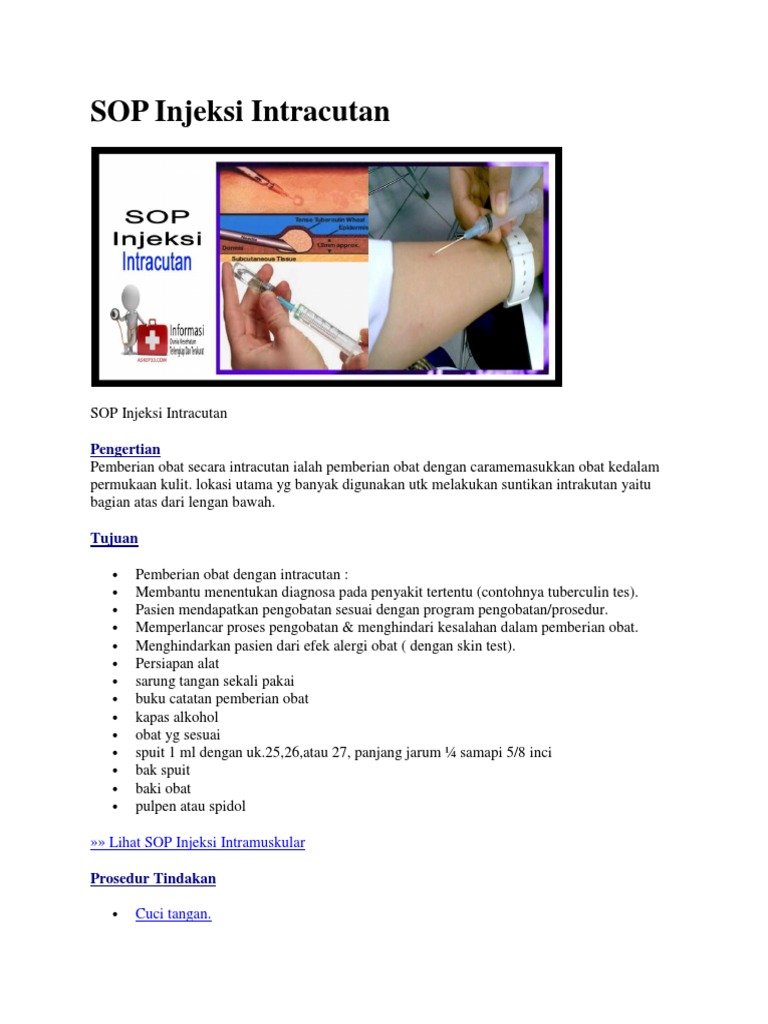 SOP Injeksi Intracutan | PDF