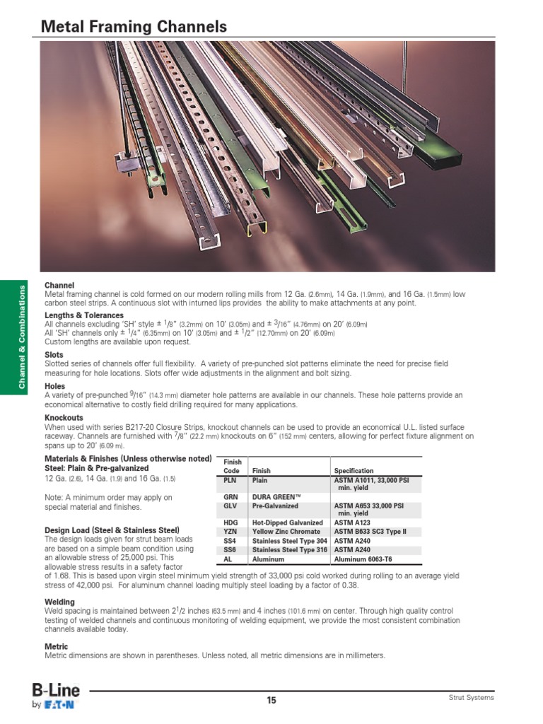 Metal Framing Channels: Channel | PDF | Beam (Structure) | Engineering
