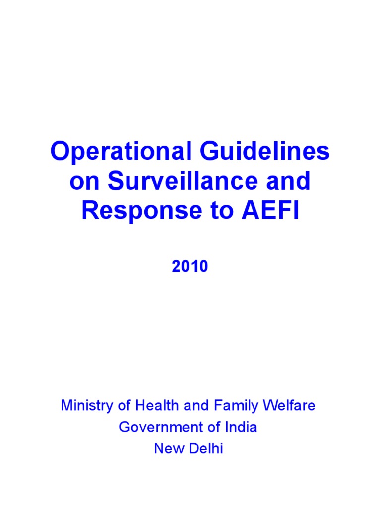 AEFI Surveillance and Response Guidelines | PDF | Vaccines | Medical ...
