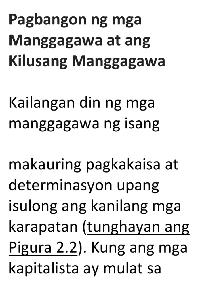 Pagbangon NG Mga Manggagawa at Ang Kilusang Manggagawa | PDF Pagbangon NG Mga Manggagawa at Ang Kilusang Manggagawa | PDF