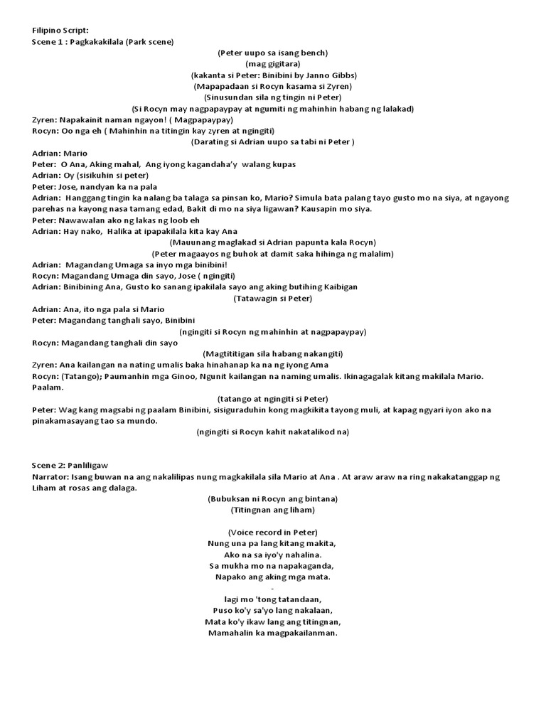 Filipino Script PANLILIGAW | PDF