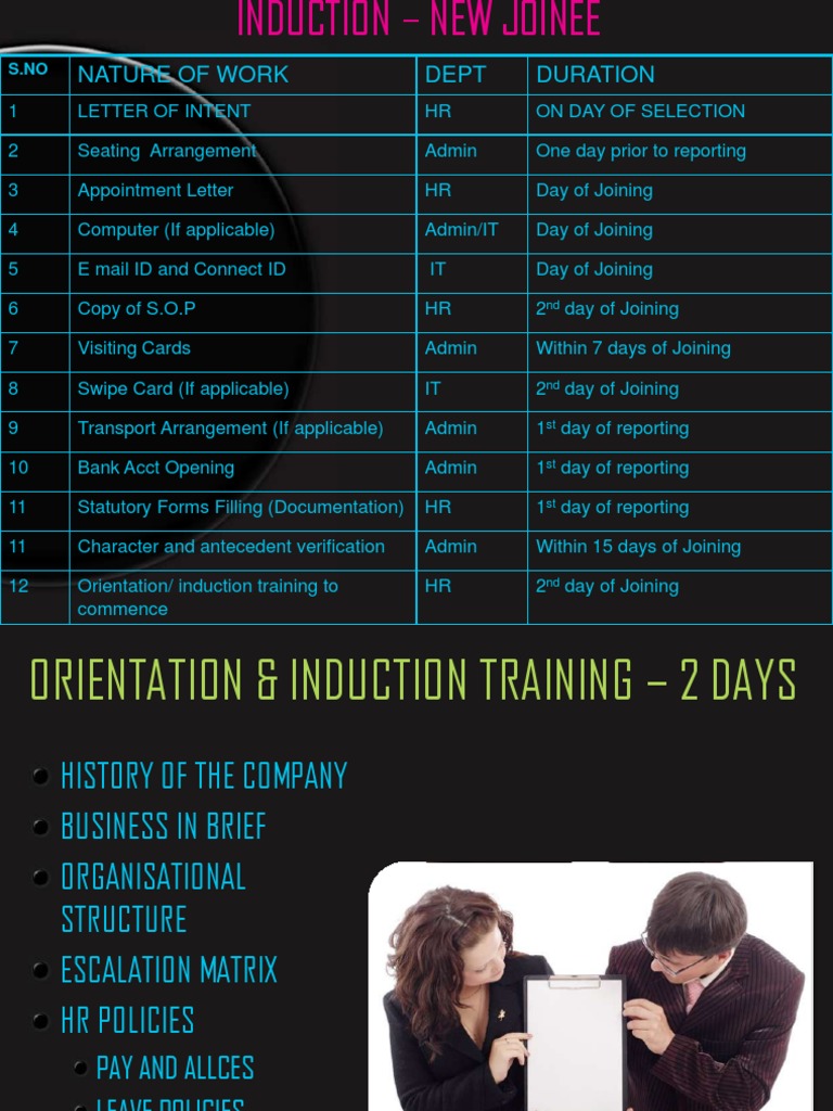 Schedule For A New Joiner | PDF | Government And Personhood | Service ...