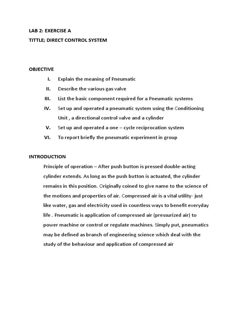Understanding the Fundamentals of Pneumatic Systems Through Hands-On ...