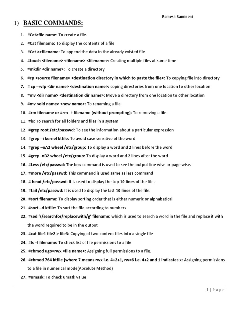 Important Commands For Linux Admin PDF | PDF | World Wide Web ...