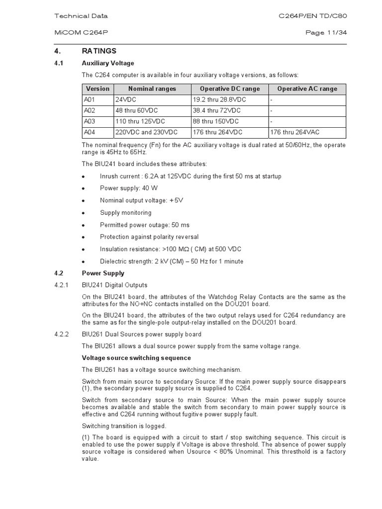 c264p Board Data | PDF | Power Supply | Relay